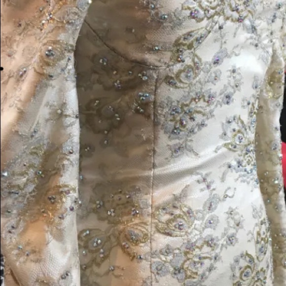 BARACCI | Dresses | Baracci Silkmetallic Lace Crystal Wedding Dress ...